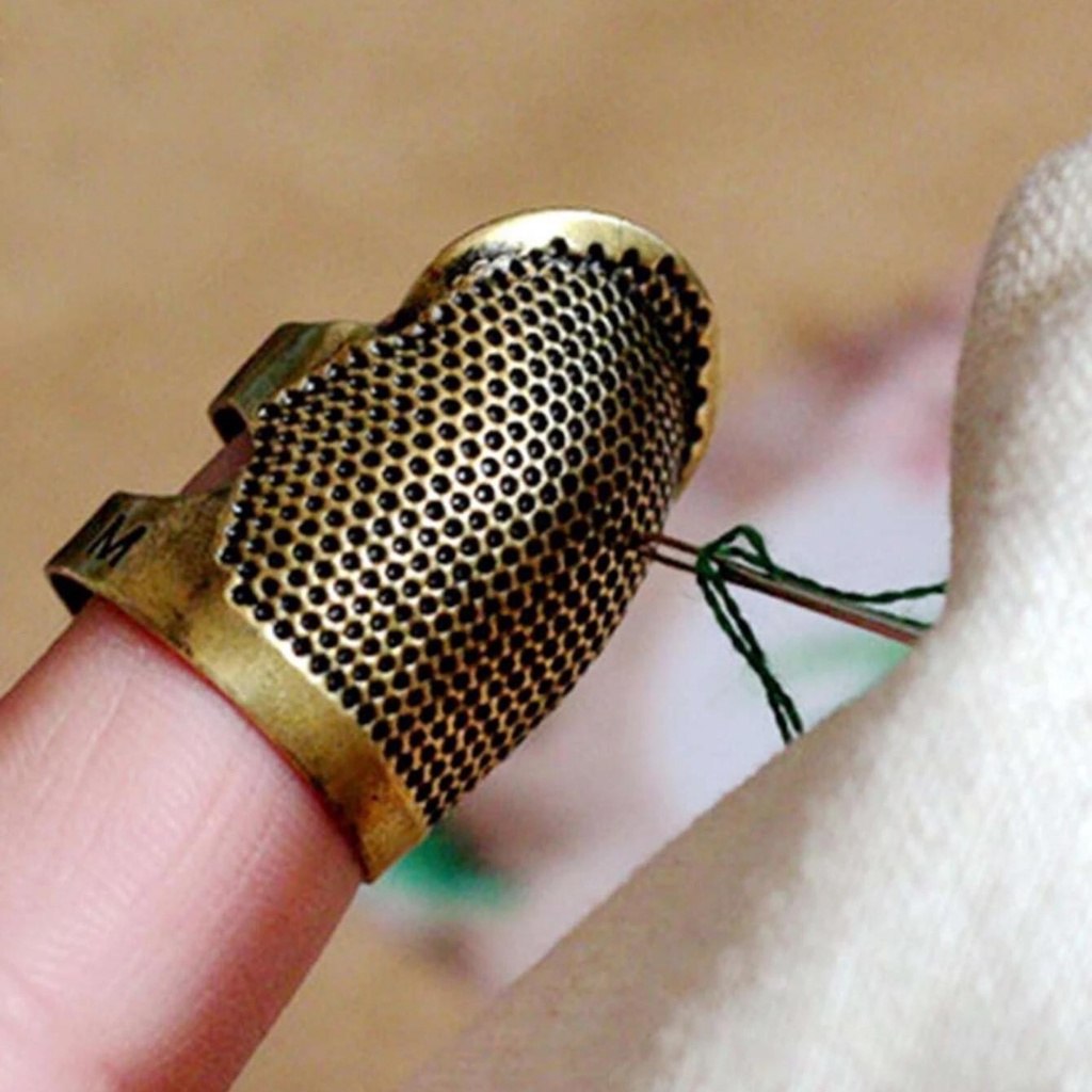 kit Dedal para costura Protetor para dedo ajustável Dedal de metal ...