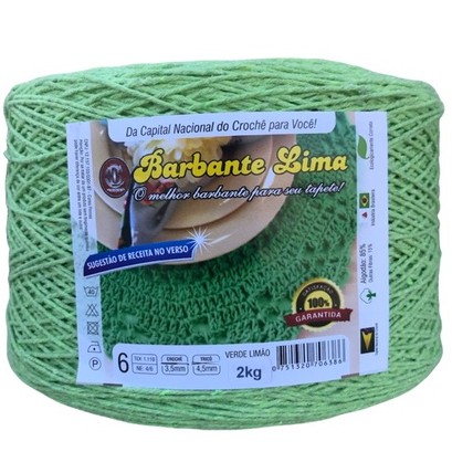 Barbante Lima Limão 2kg N6 N8 Especial Para Croche | Shopee Brasil