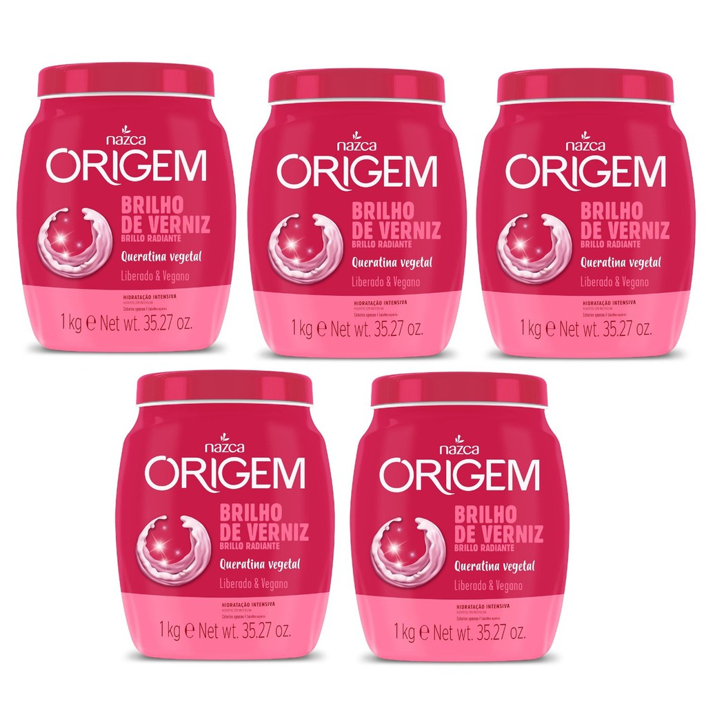 Kit com 5 Creme hidratante Origem Brilho de verniz Brilho Radiante ...