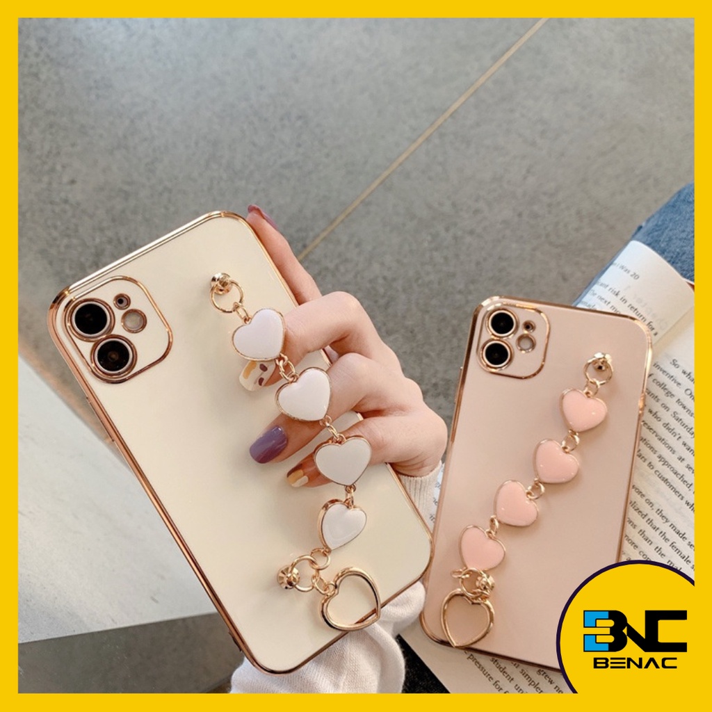 Linda Case de Celular Flexível com Alça de Corações com Diversas Cores ...