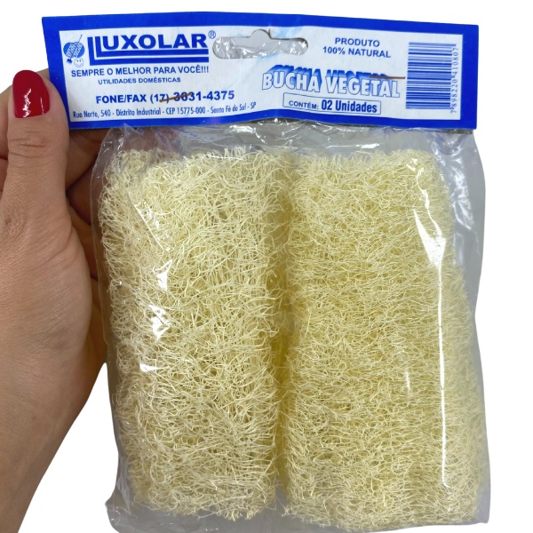 Esponja Bucha Vegetal Ecológica Luxolar - 100% natural, macia - Pacote ...