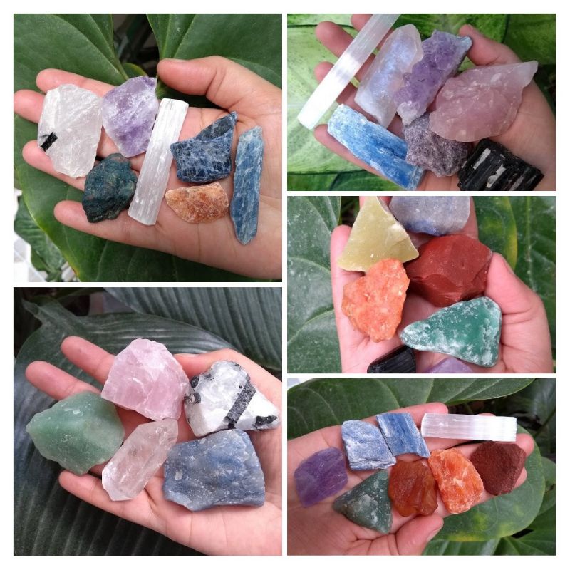 7 pedras brutas escolha seu kit selenita Drusa ametista lepidolita ...