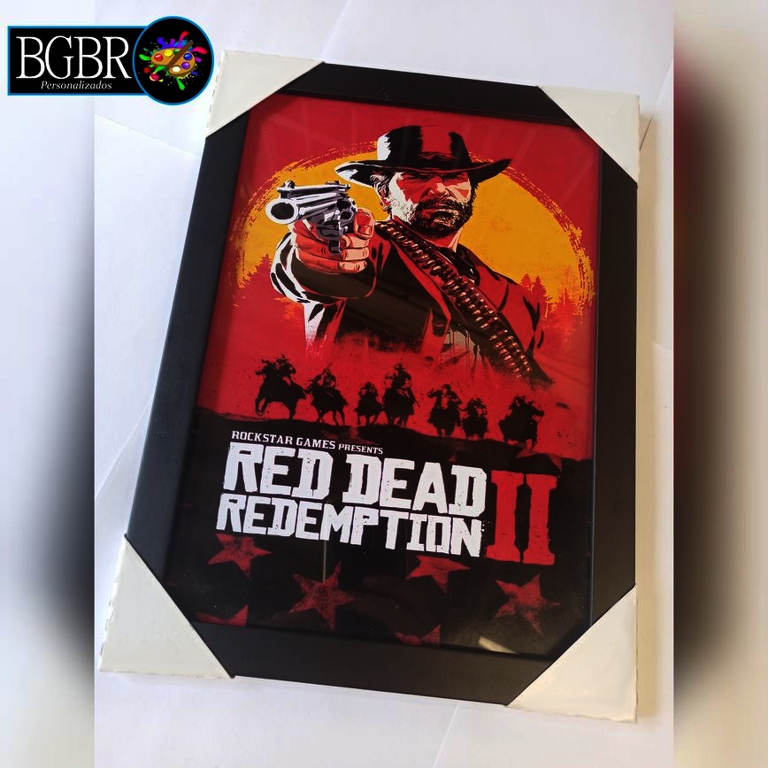 Quadro decorativo com moldura e vidro Red Dead Redemption | Shopee Brasil