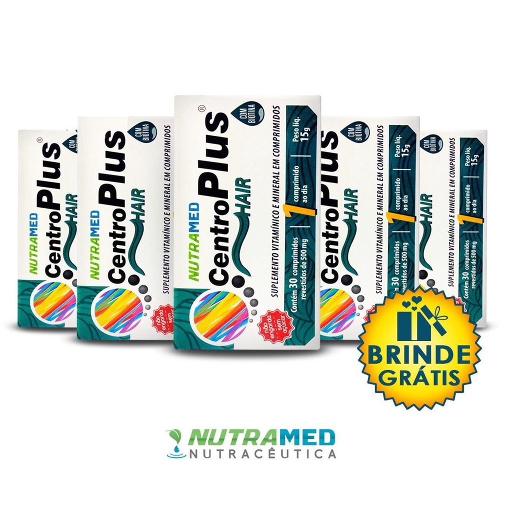 Centroplus Hair - KIT 5 Unidades - 150 COMPRIMIDOS | Shopee Brasil