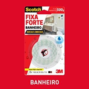 Fita Dupla Face 3m Fixa Forte Banheiro 24mm X 1,5m Original | Shopee Brasil