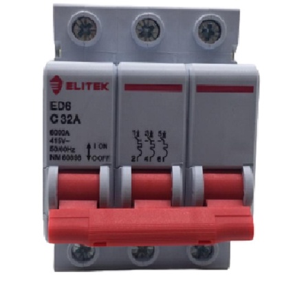 Disjuntor Tripolar 32A 3P curva C 6kA Elitek | Shopee Brasil