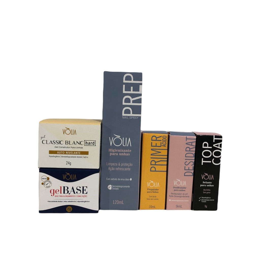 Kit Completo Volia Gel Base 20g Primer Acido Desidrat Prep 120ml Top ...