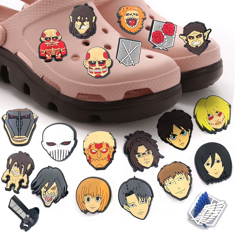 Cute Lion Shield Croc Jibbitz Anime Jibitz Charm Attack on Titan Jibits ...