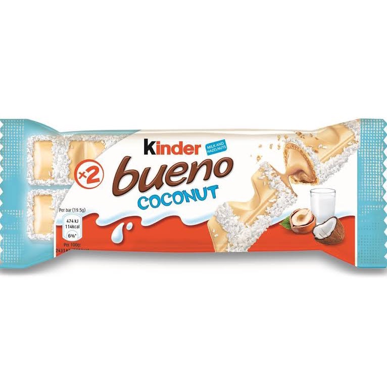 Chocolate Kinder bueno Coconut - Ferrero, Importado | Shopee Brasil