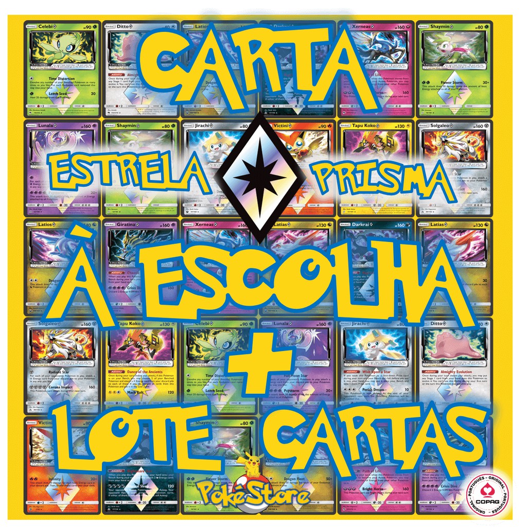 Carta Pokemon Estrela Prisma à Escolha + Lote de Cartas - Card Original ...