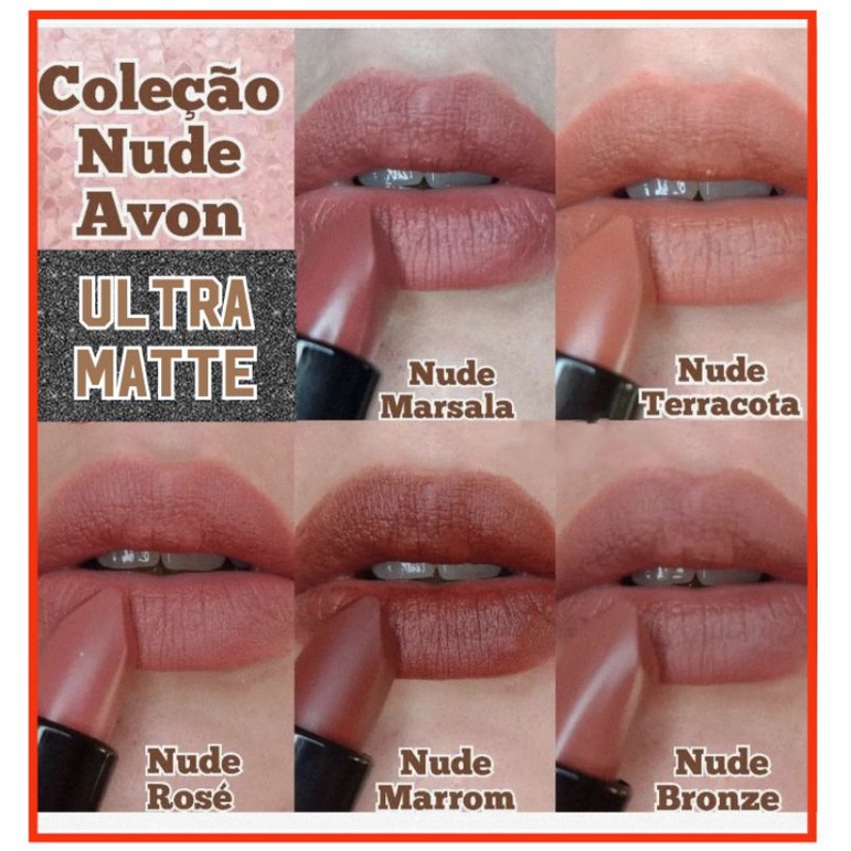 Batom Ultramatte Nude 3,6 g FPS 15 - Avon novas cores | Shopee Brasil