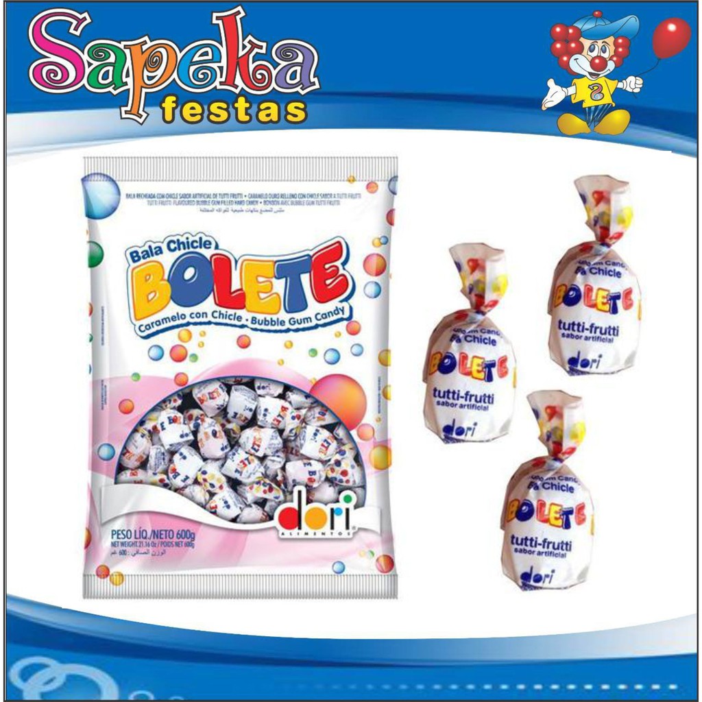 Bala Bolete recheada com Chicle 400g | Shopee Brasil