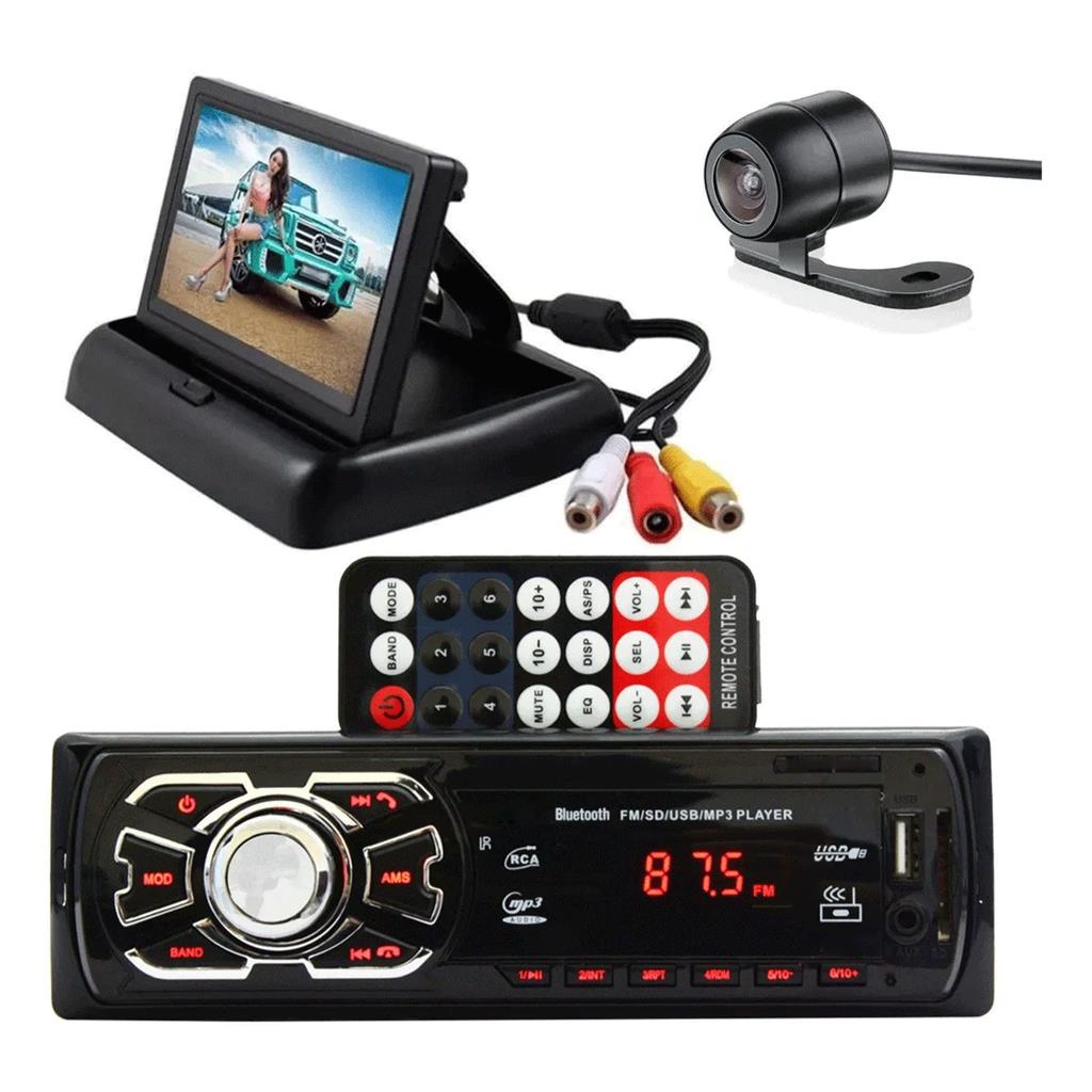 Radio Mp3 Bluetooth + Tela Monitor Retratil E Camera De Re | Shopee Brasil