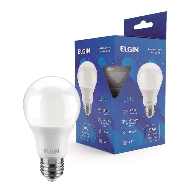 Lampada Led Elgin 9W Branca Fria E27 | Shopee Brasil