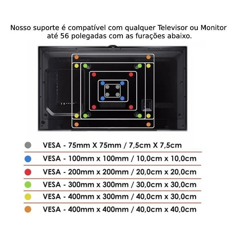 Suporte Tv Tri Articulado Lcd Led Plasma 22 A 55 Pol para parede 32 40 ...