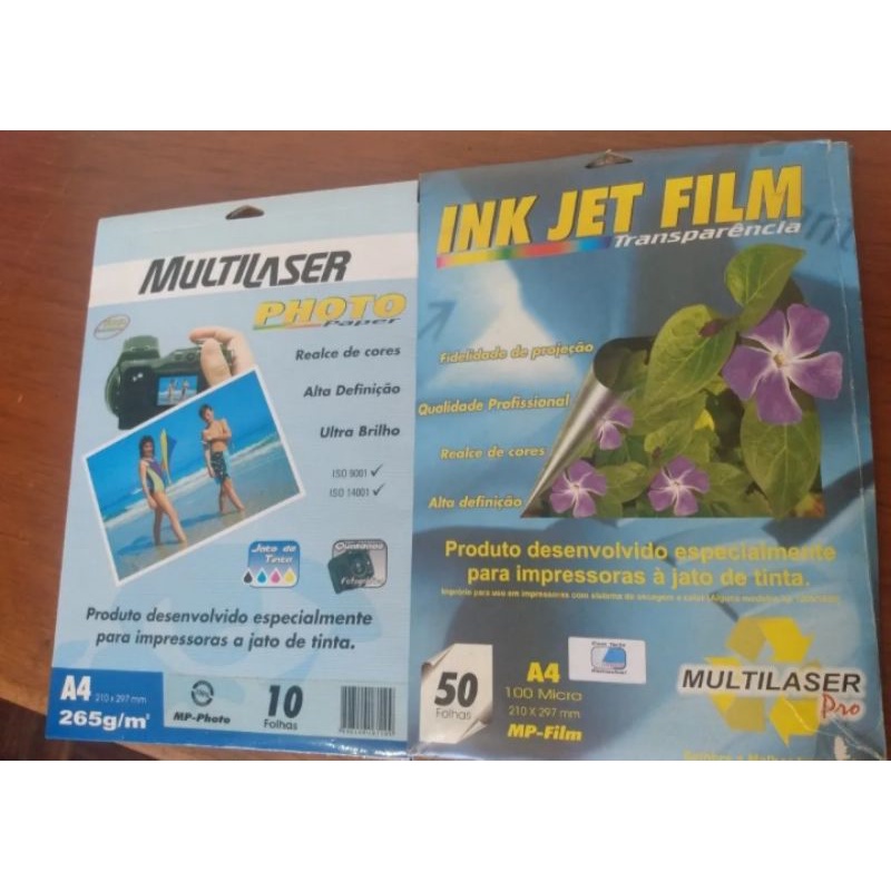 2 Papel Photo Paper A4 Folhas Multilaser Impressão a Jato | Shopee Brasil