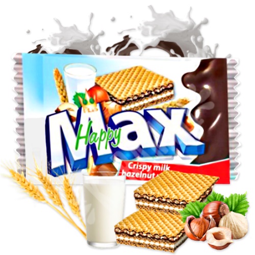 Biscoito Wafer Happy Max Milk Hazelnut - Flis - Polônia | Shopee Brasil