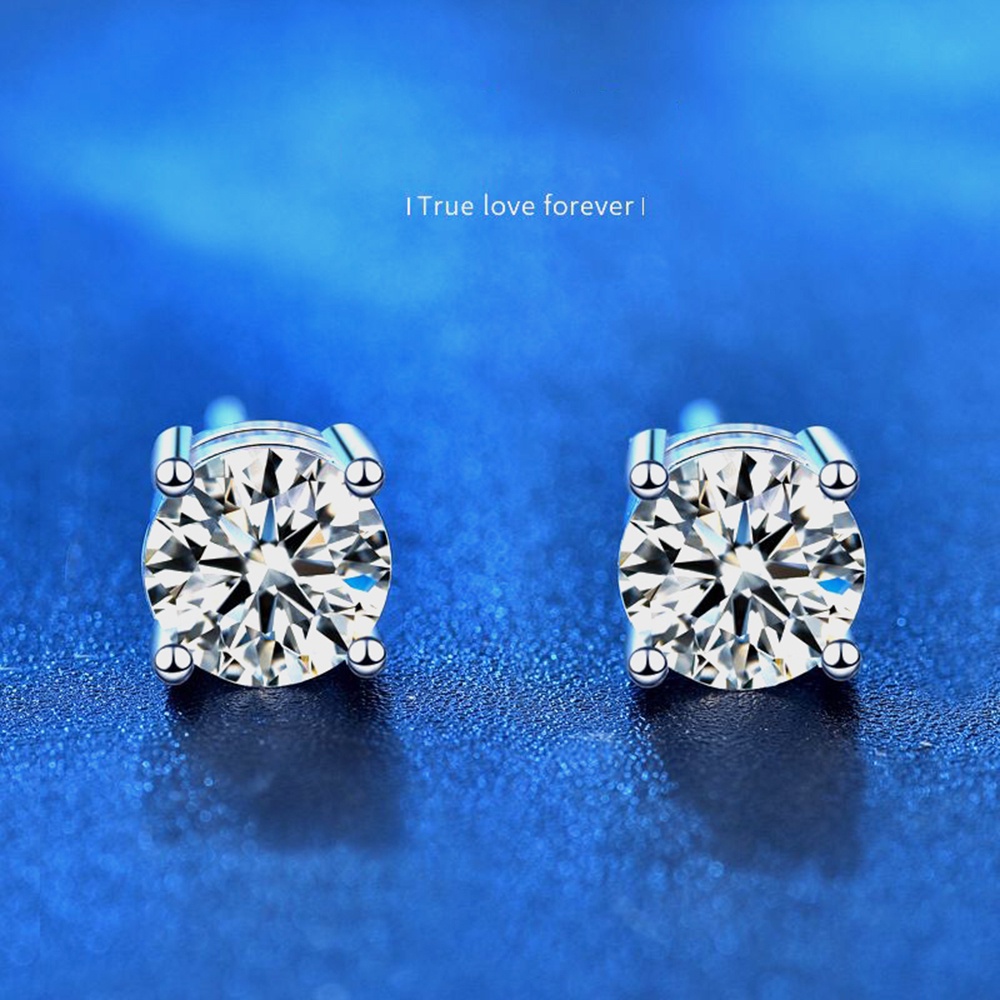 Brincos Reais Moissanite/S925 stud/GRA 3/4/5/6/6,5 mm | Shopee Brasil