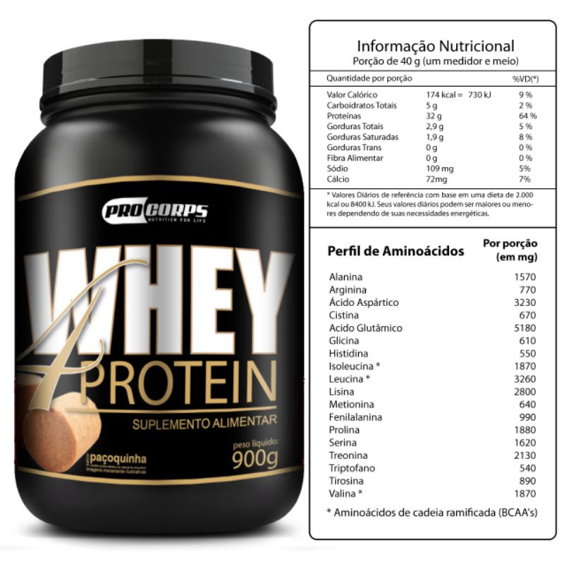 Whey 4 Beta Protein Pro Corps 32g Proteína | Shopee Brasil