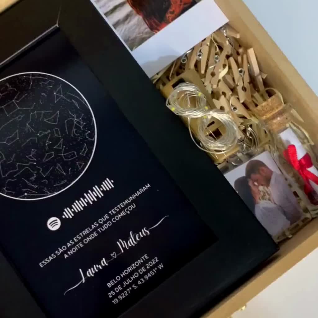 KIT PRESENTE FOTOS, PORTA RETRATO, VARAL, MINI PRENDEDOR, PERSONALIZADO ...