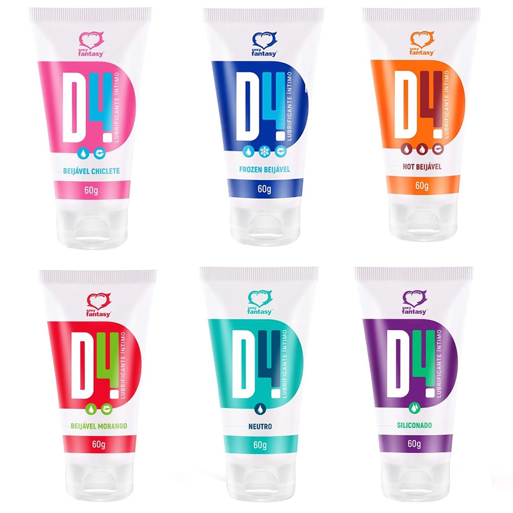 Lubrificante Intimo Beijável D4 Sexy Fantasy 60G Esquenta, Esfria, Neutro E Siliconado | Shopee ...