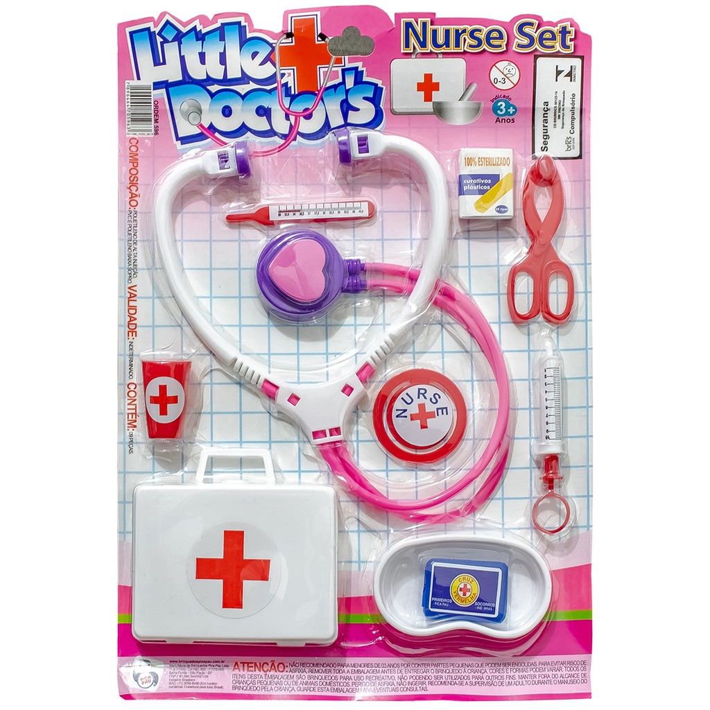 Brinquedo Infantil Kit Médico Little Doctors Girls Com 9 Peças | Shopee ...