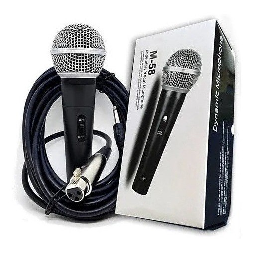 Microfone Com Fio Dinâmico Profissional Metal 5mts m-58 | Shopee Brasil