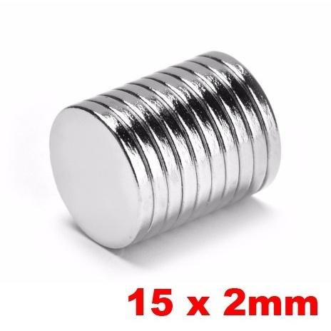Imã De Neodímio Disco 15mm X 2mm * 20 Peças * 15x2 Mm - GP | Shopee Brasil