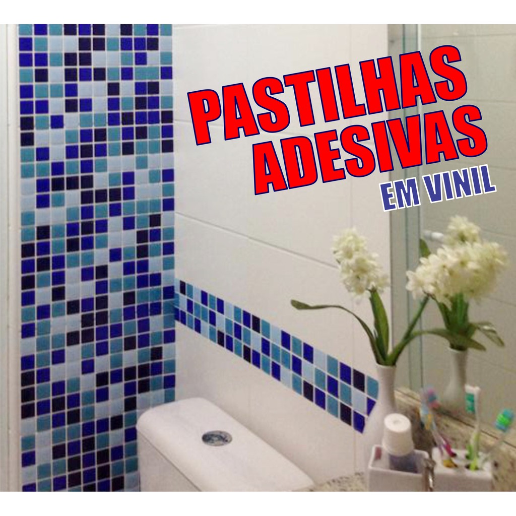 kit Pastilha Adesivo Azulejo Parede Banheiro Cozinha faixinha | Shopee ...