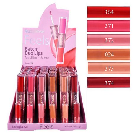 Batom Duo Lips Feels Ruby Rose | Shopee Brasil