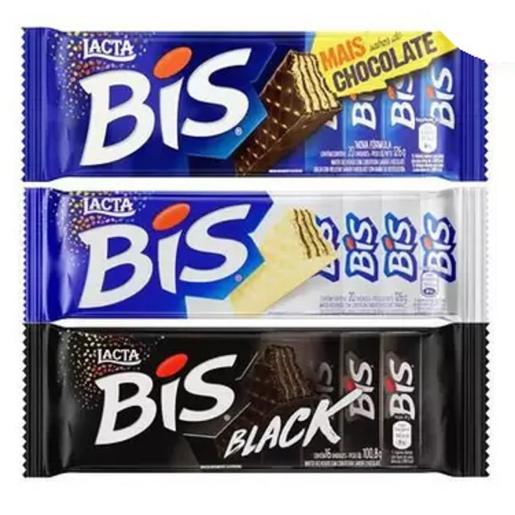 Chocolate Bis Lacta 126g - MIX c/ 3 Cxs | Shopee Brasil