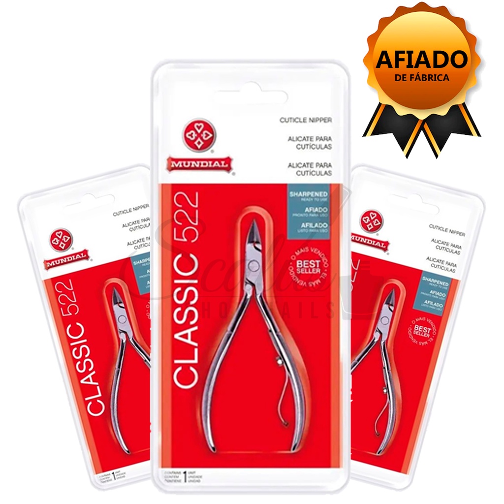 Alicate de Cutícula e Unha 522 Mundial Classic Manicure Aço Carbono ...