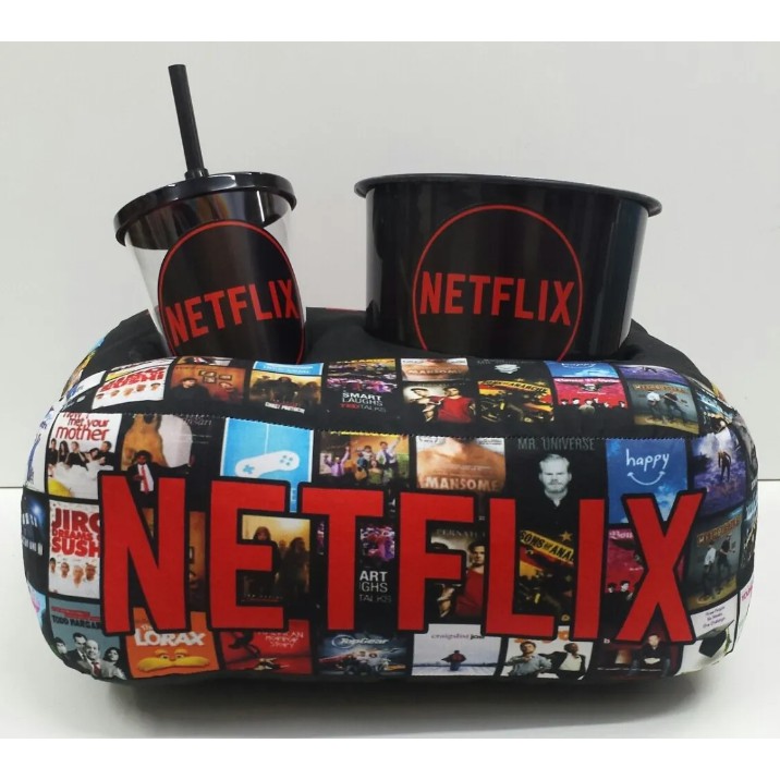 Almofada Porta Pipoca Netflix Acompanha 1 balde + 1 balde para pipoca ...
