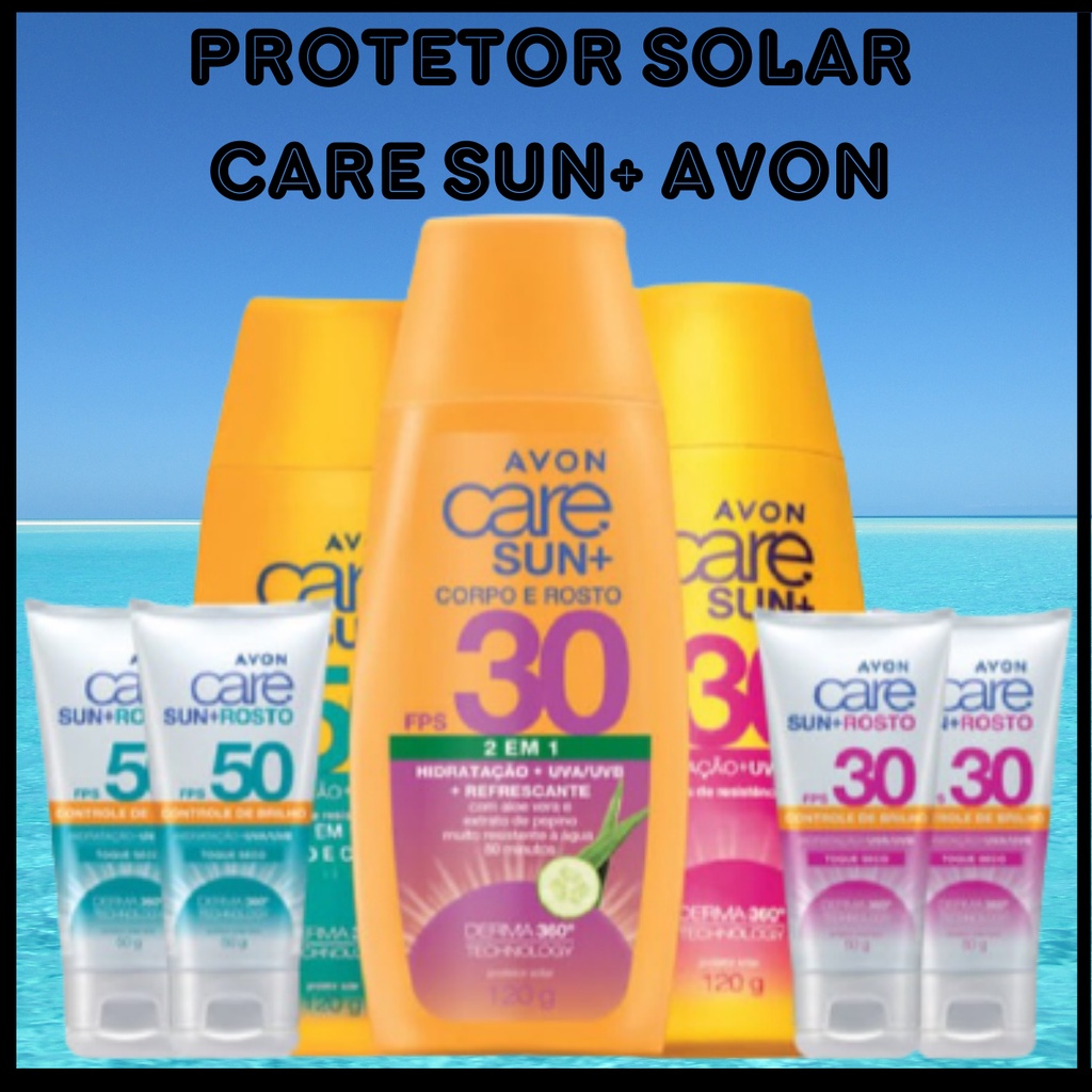 Protetor Solar Avon Care Sun+ Rosto e Corpo FPS 30/FPS 50/FPS 60 | Shopee Brasil