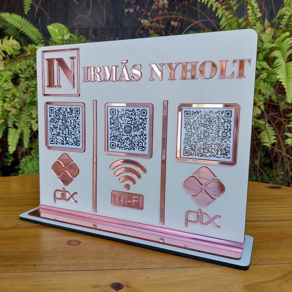 Display / Placa de QR Code Personalizado em Mdf Branco ( Leia a ...