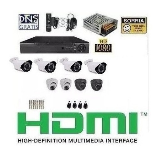 Kit Monitoramento Residencial E Comercial Ahd 720p 4 Câmeras promoção ...