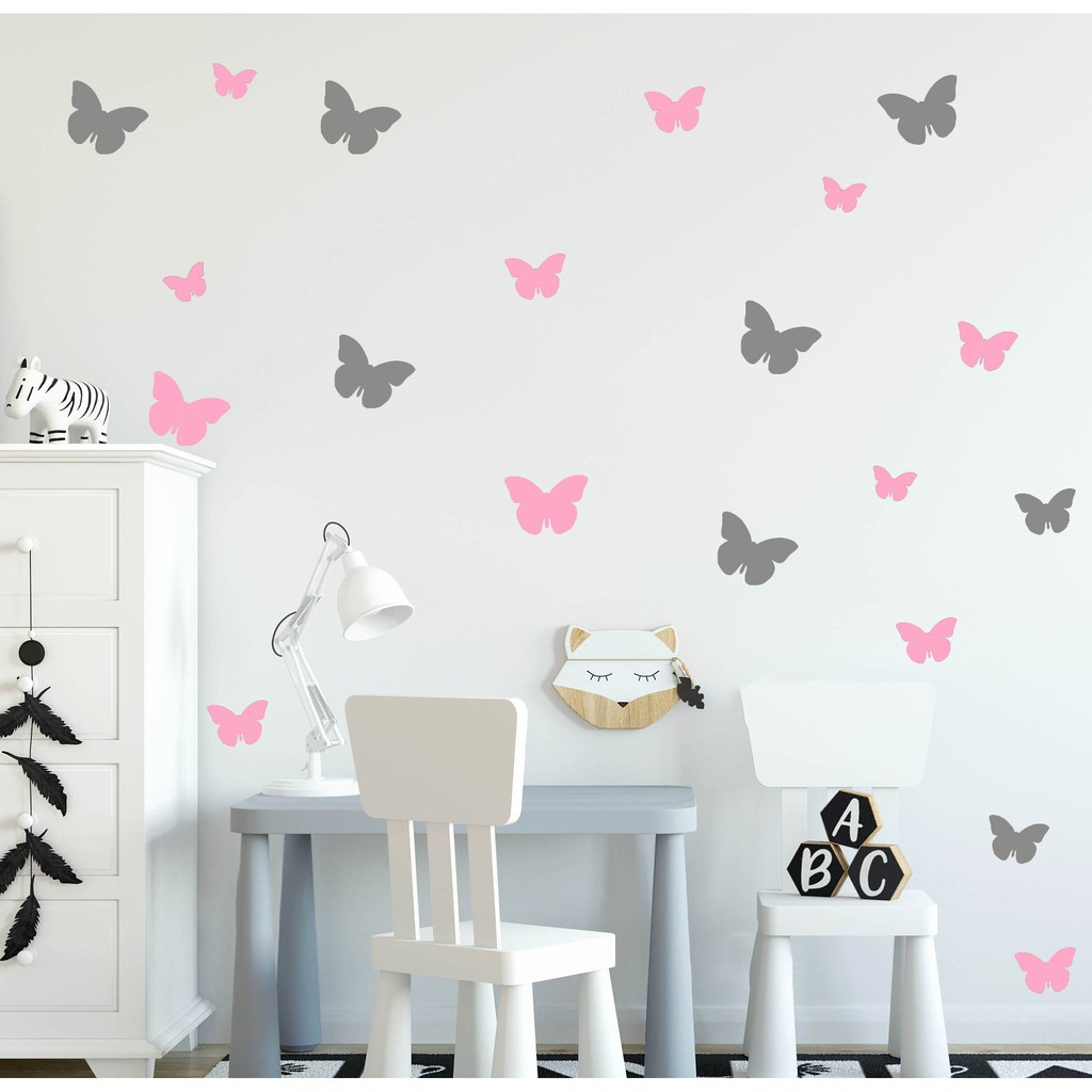 Adesivo de parede infantil, decoração prática e rápida, borboletas ...