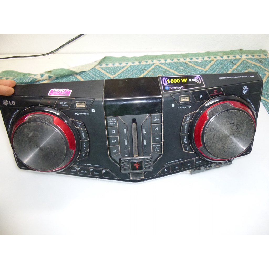 placa frontal completa som mini system lg cj87. só a frontal. não é o som | Shopee Brasil
