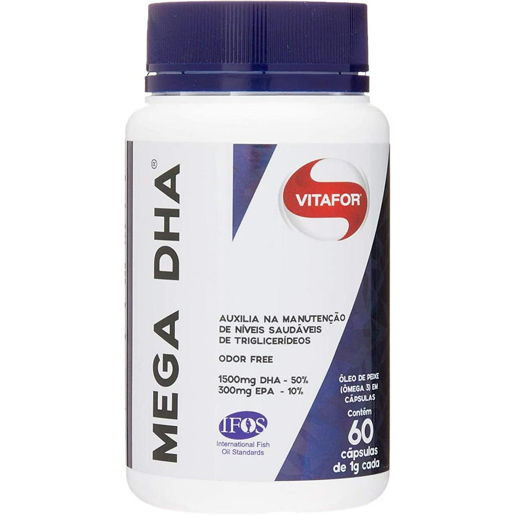 Mega DHA Ômega 3 (50% DHA e 10% EPA) 1000mg Vitafor 60 Cápsulas | Shopee Brasil