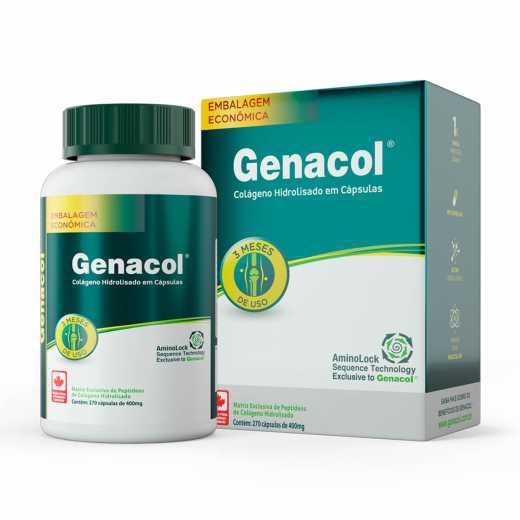 Colágeno Genacol 400mg com 270 cápsulas | Shopee Brasil