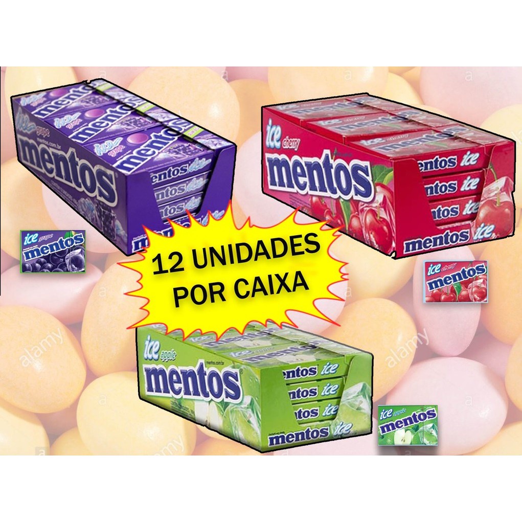 Caixa Bala Mentos com 12 Unidades bala mastigável - Escolha o Sabor ...