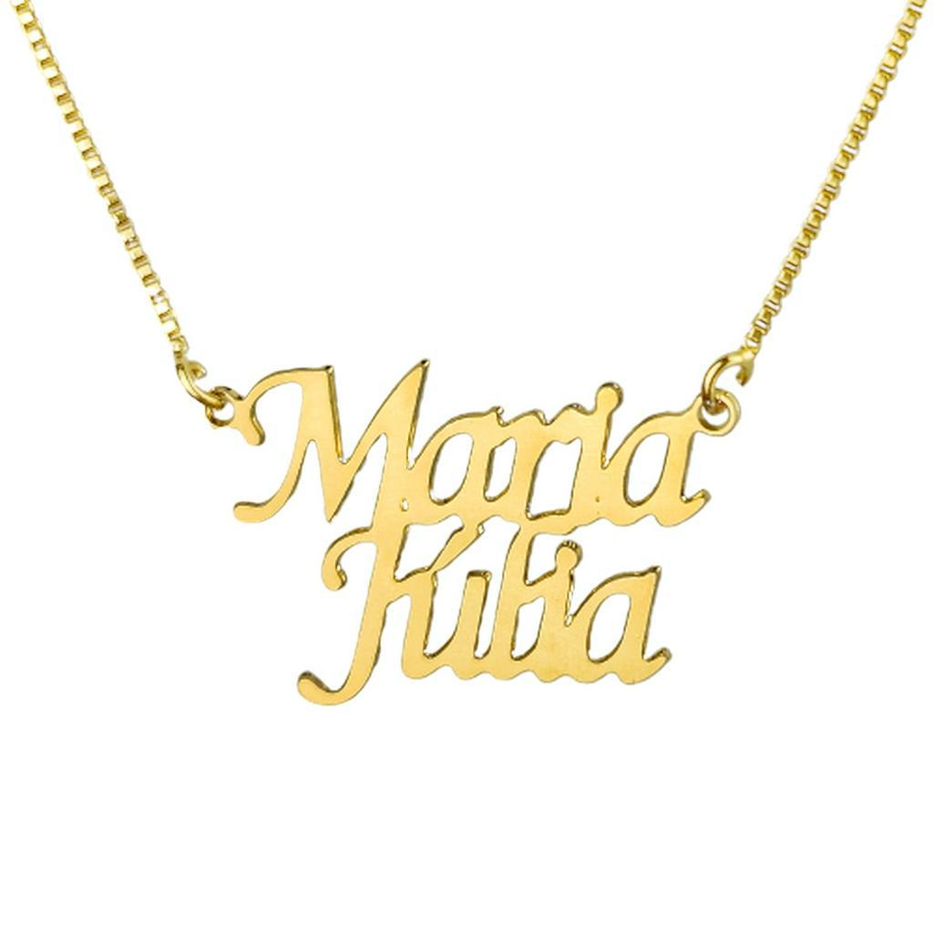 1 Colar De Nome Maria Júlia Semijoia Banhado Ouro- Maria-Julia-com ...