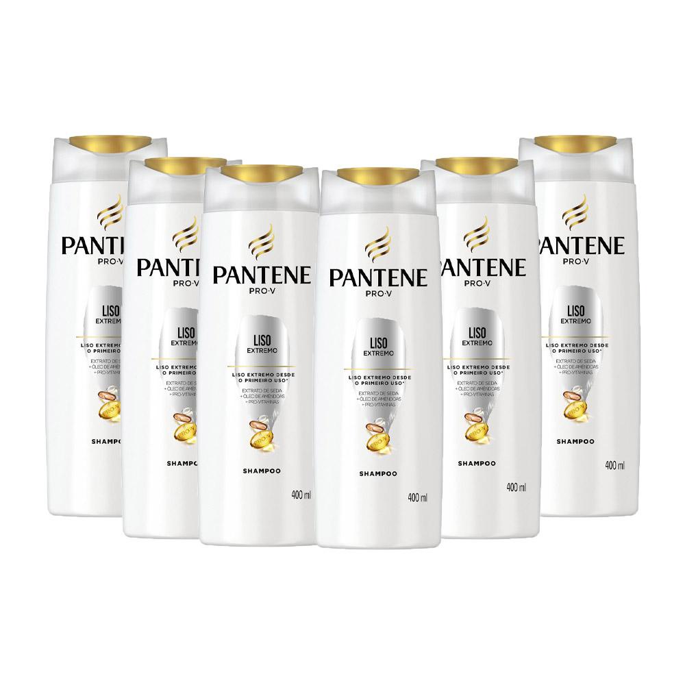 Kit Shampoo Pantene Liso Extremo 400ml com 6 Unidades | Shopee Brasil