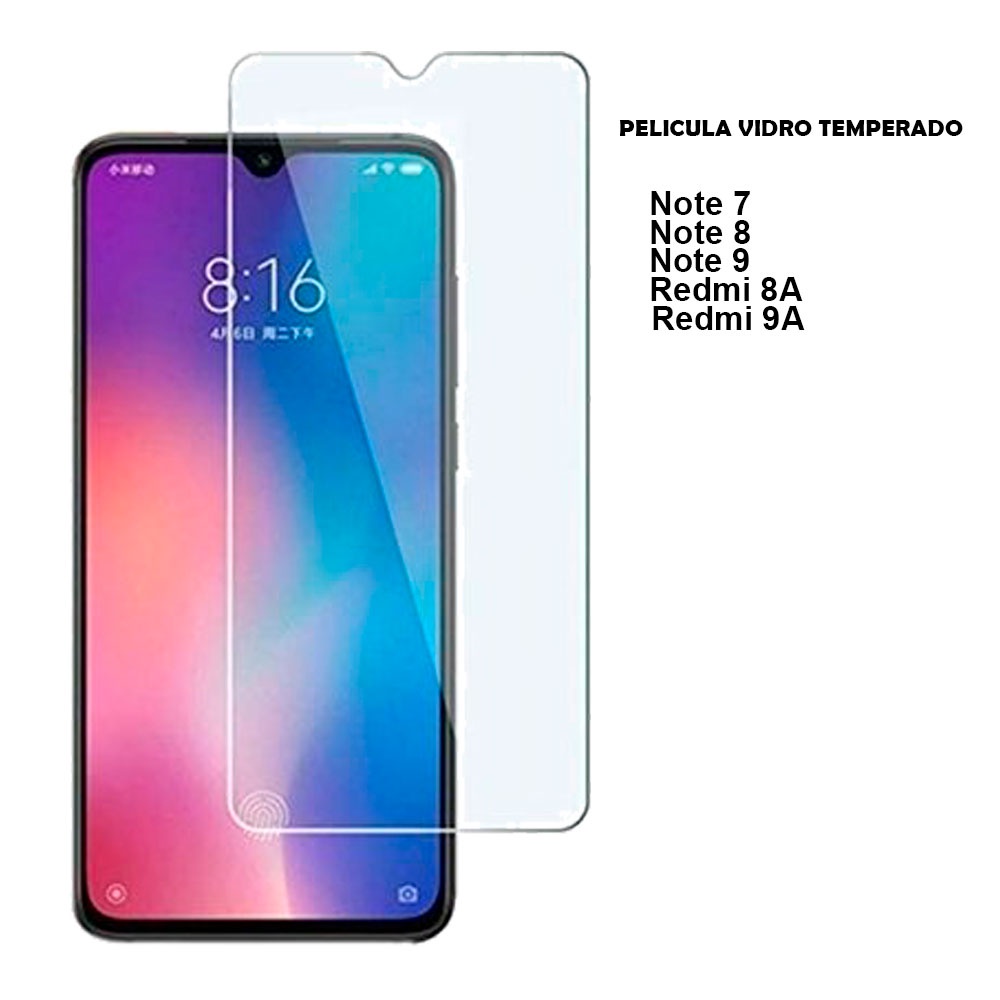 Pelicula Vidro Temperado Xiaomi Note 7 Note 8 Redmi 8A Note 9 Redmi 9A | Shopee Brasil