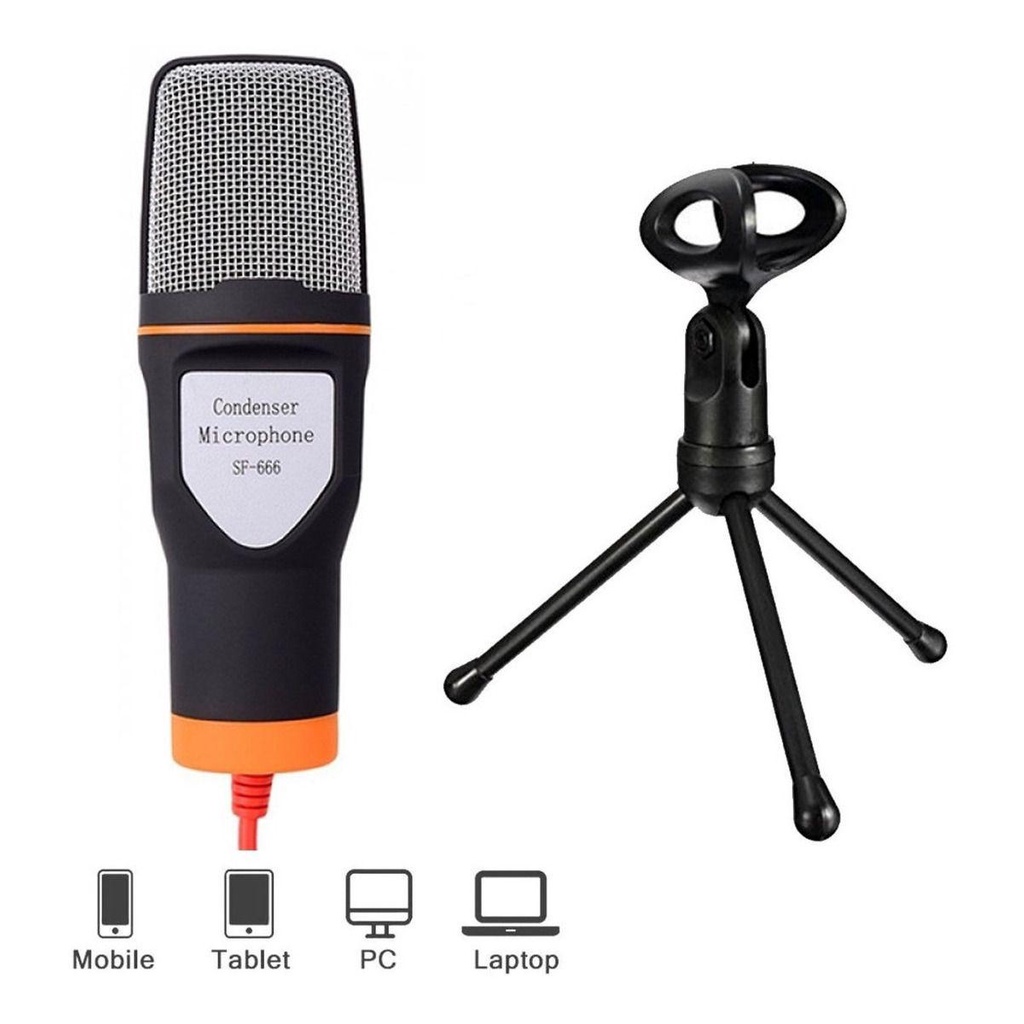 Microfone Sf 666 Condensador Omnidirecional Preto | Shopee Brasil