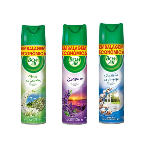 Bom Ar Aromatizador Spray 360ml (Escolha a Quantidade e Fragrância ...