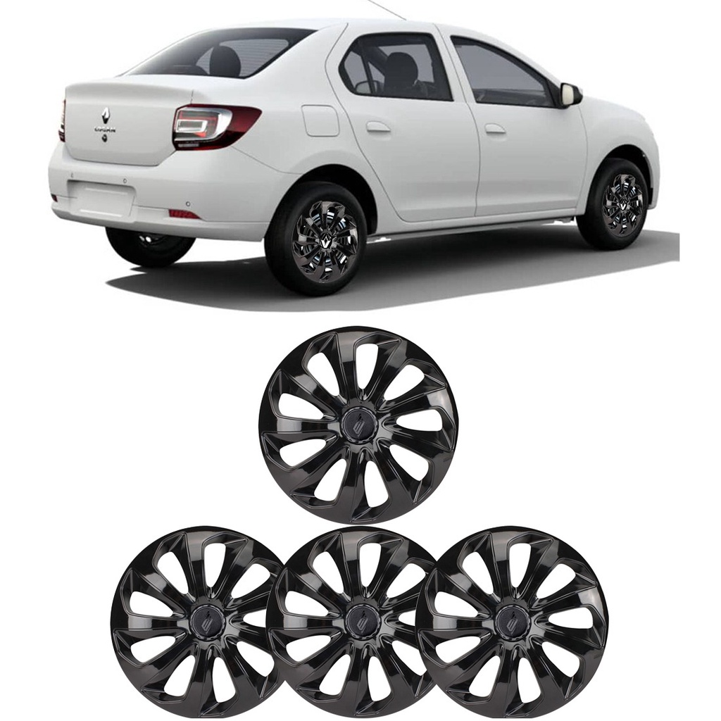 Jogo 4 Calota Esportiva Velox Aro 14 Preta Renault Logan Sandero Clio - A Pronta Entrega ...
