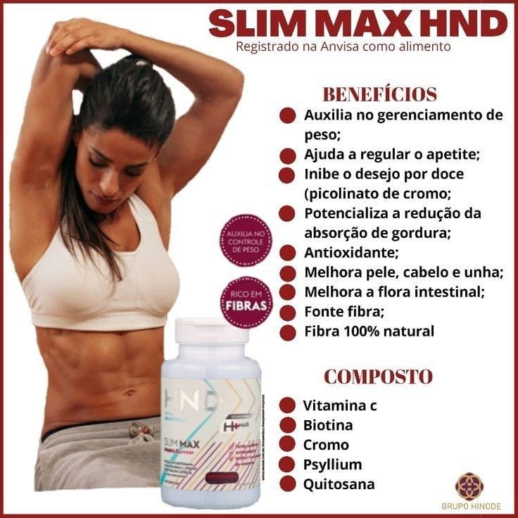Suplemento Redutor de Medidas Slim Max 120 Cápsulas HND Hinode Original + Brinde Hinode | Shopee ...