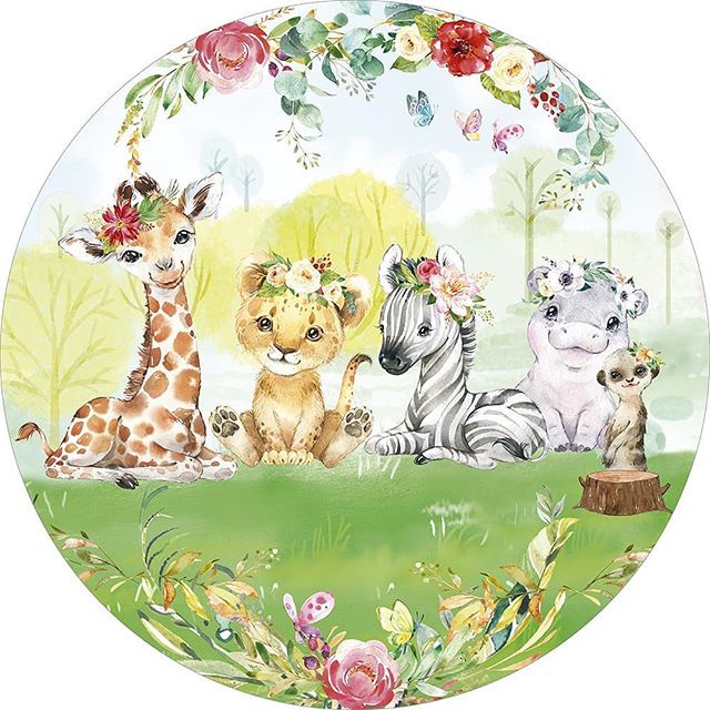 Painel Redondo Tecido Sublimado 3D Safari | Shopee Brasil