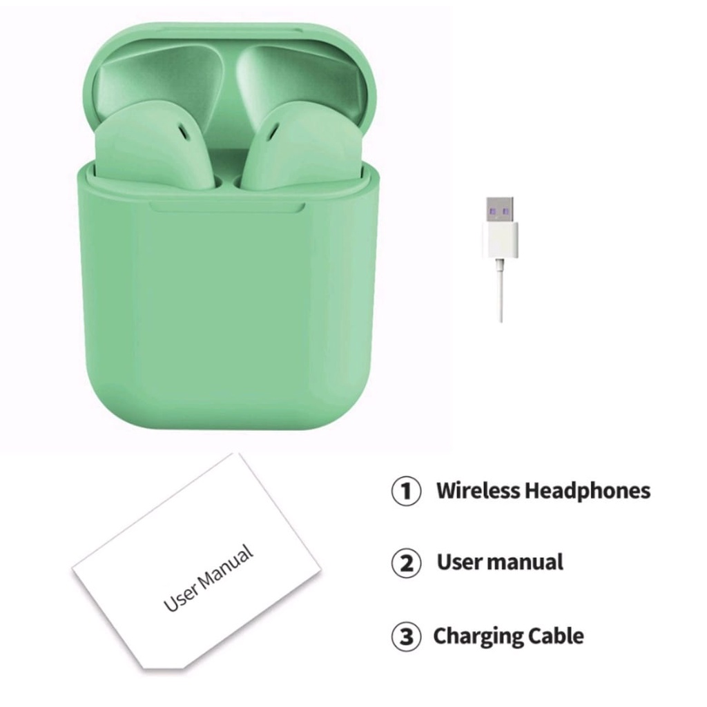 Fone Bluetooth Tws I12 Macaron! Verde | Shopee Brasil